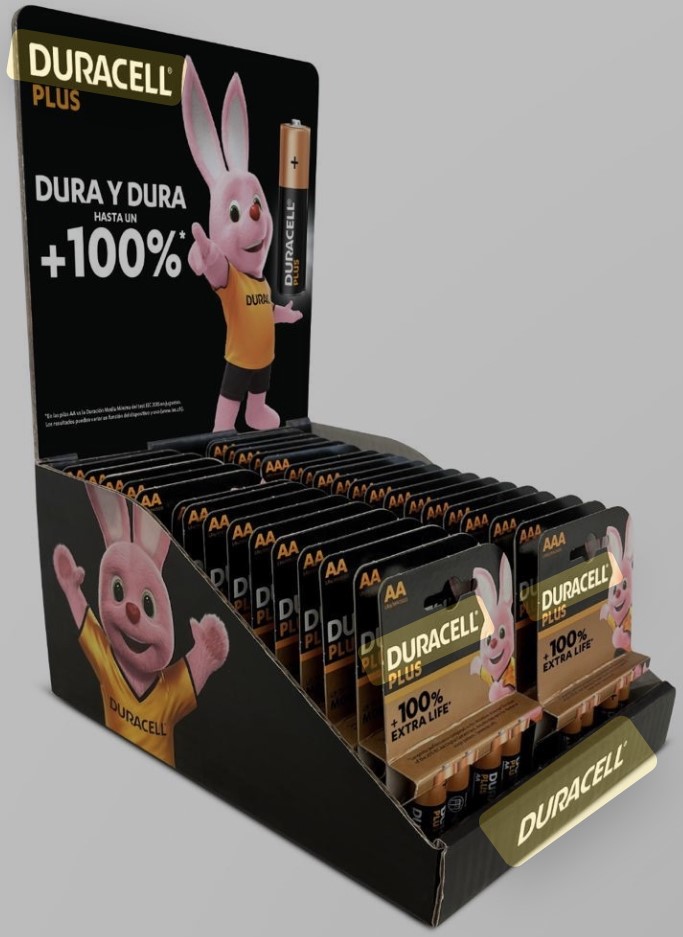 Expositor pilar Duracell Plus Power 90 BL en ELECTRONUKI